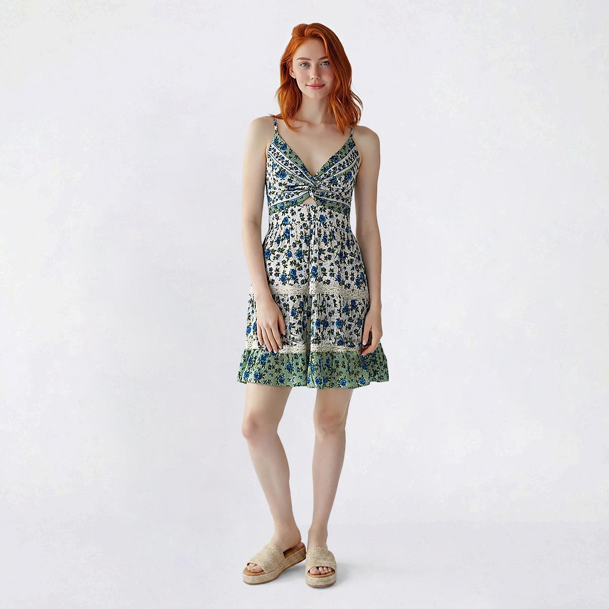Click here for Juniors Angie Twist Front Keyhole Slip Dress prices